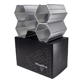 WineHive Cell Modern Modular Wine Storage System - 5 Cell Kit (Silver ...