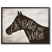 Better With Horses Wood Texture Farm Animal Design, 16"x20 ...
