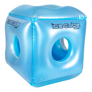 49" Blue Inflatable Ice Cube Habitat Swimming Pool Float - Modern ...