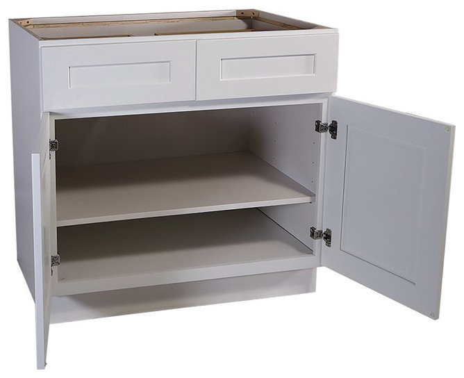 Modern Base Storage Cabinet, Double Design With Framed Doors & Drawers ...