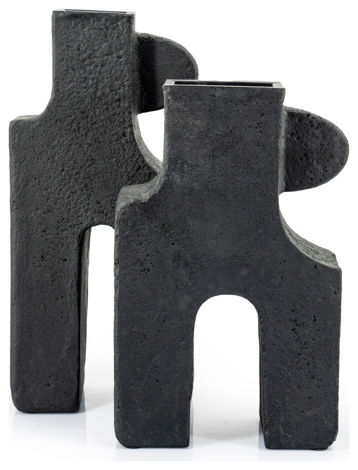 Black Contemporary Vase | By-Boo Tribe, Large - Contemporary - Vases ...