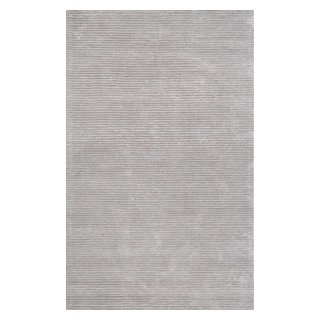 Pasargad Home Edgy Hand-Tufted Silk and Wool Silver Area Rug, 9'9"x13'9 ...