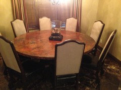 What kind of chairs for a copper dining table.