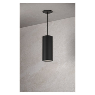 CSL LED Cylinder Collection Pendant Matte Black, 5"Dx12"H, 5"Dx12"H ...