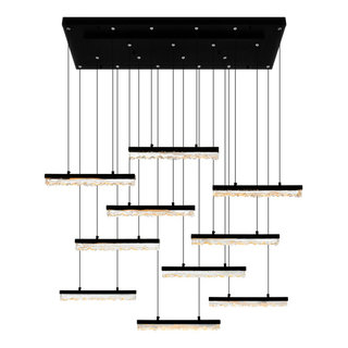 Stagger Integrated LED Black Chandelier - Contemporary - Chandeliers ...