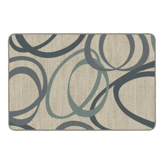 Flagship Carpets FM200-22A 4'x6' Duo Natural/Blue Rug, 4'x6 ...