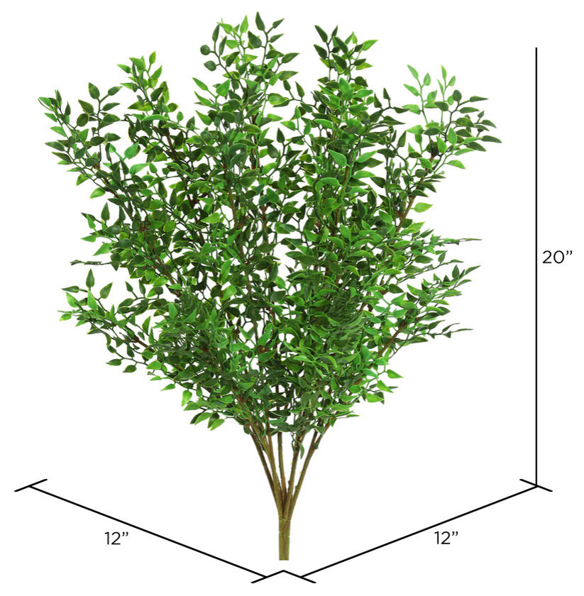 Vickerman 20" Green Mini Smilax Bush, 20" - Contemporary - Artificial ...