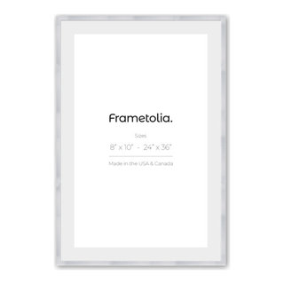 Titanium Silver 3/4" Ramino Gallery/Picture Frame with Bright White Mat ...