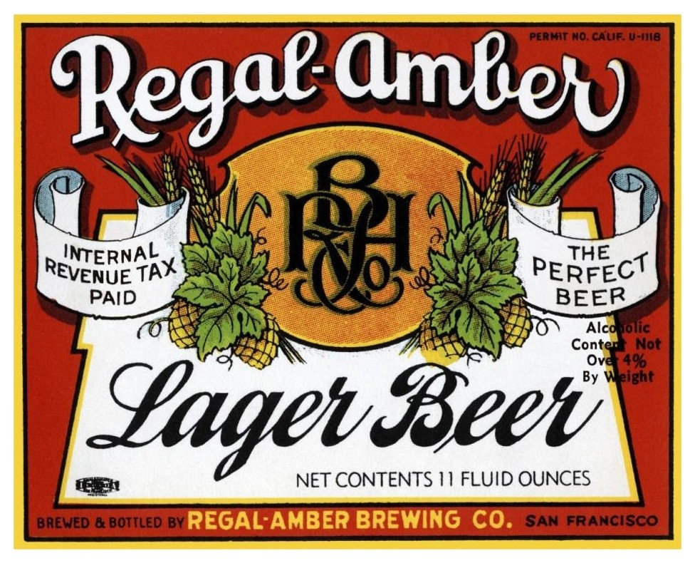 "Regal-Amber Lager Beer" Digital Paper Print by Vintage Booze Labels ...