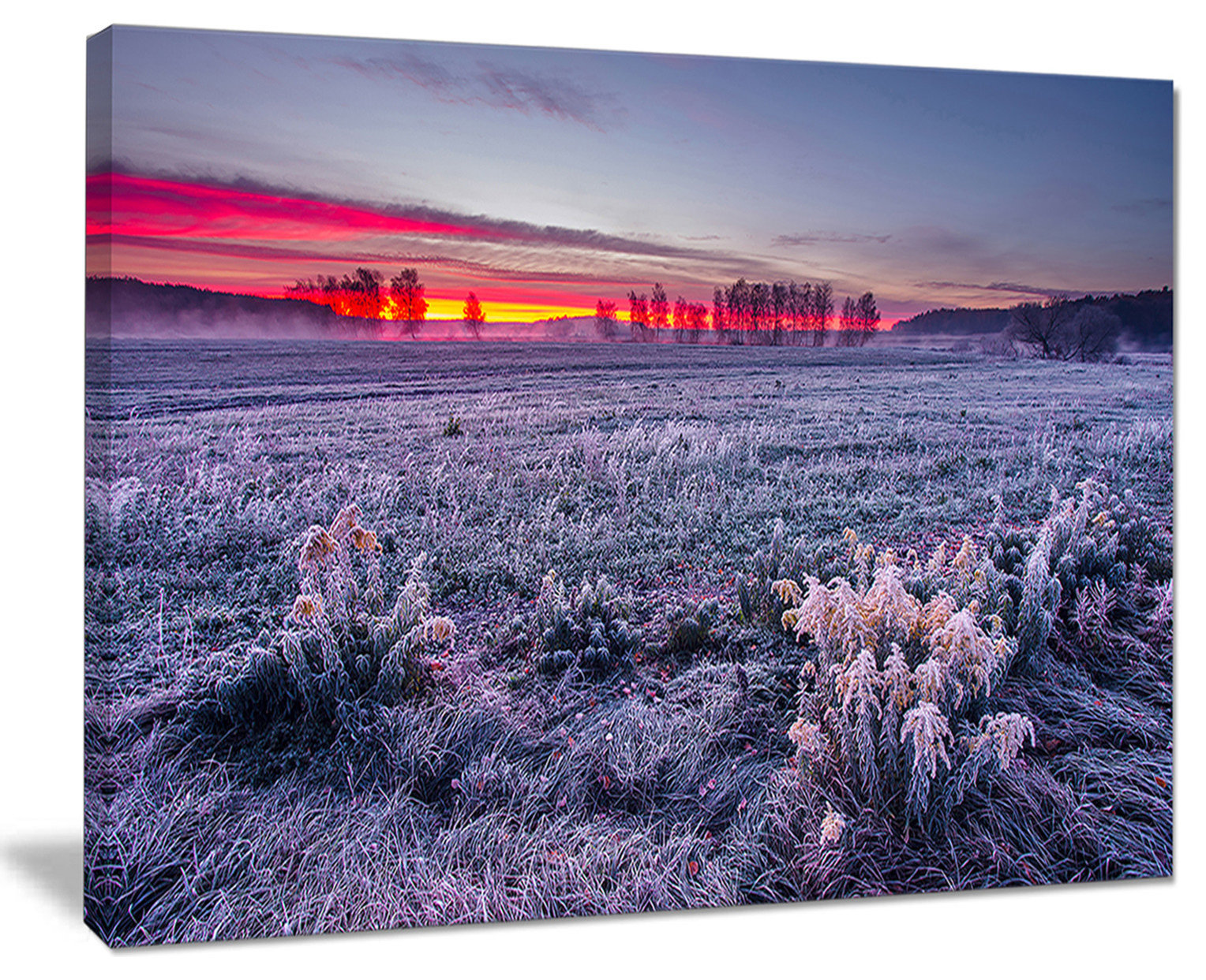 "Colorful Cold Frosty Morning" Landscape Print Wall Artwork, 40"x30 ...