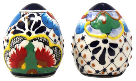 Encantada Handmade Spice Shakers, Dots & Flowers - Mediterranean - Salt ...