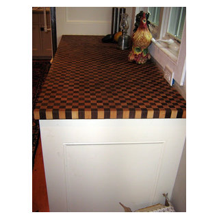 Checkerboard butcher block counter - Traditional - Kitchen - New York ...