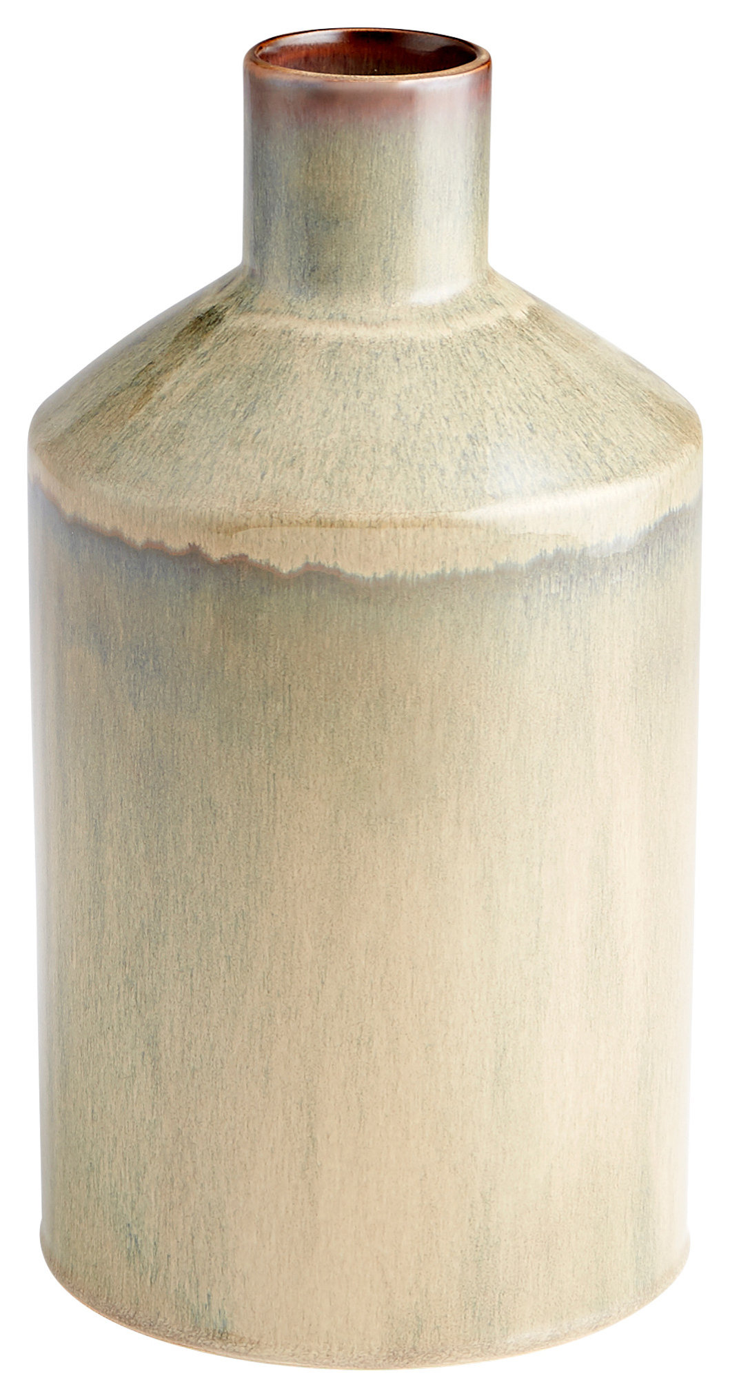 Cyan Marbled Dreams Vase 10534, Olive Glaze - Transitional - Vases - by Buildcom | Houzz