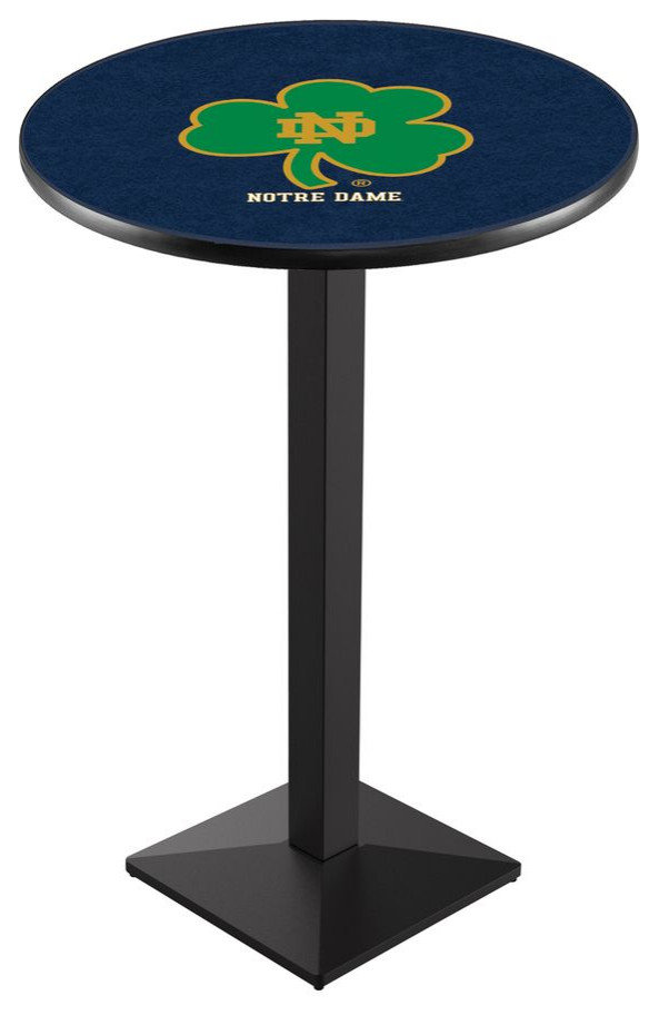 Holland L217 Notre Dame Shamrock 42x28" Pub Table - Black Wrinkle ...
