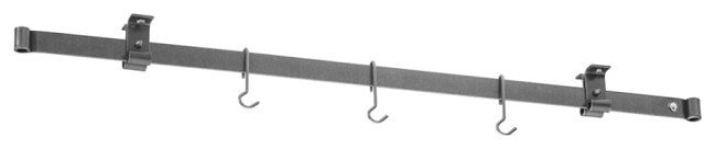 Handcrafted 48" Low Ceiling Bar w 12 Hooks Hammered Steel - Midcentury ...