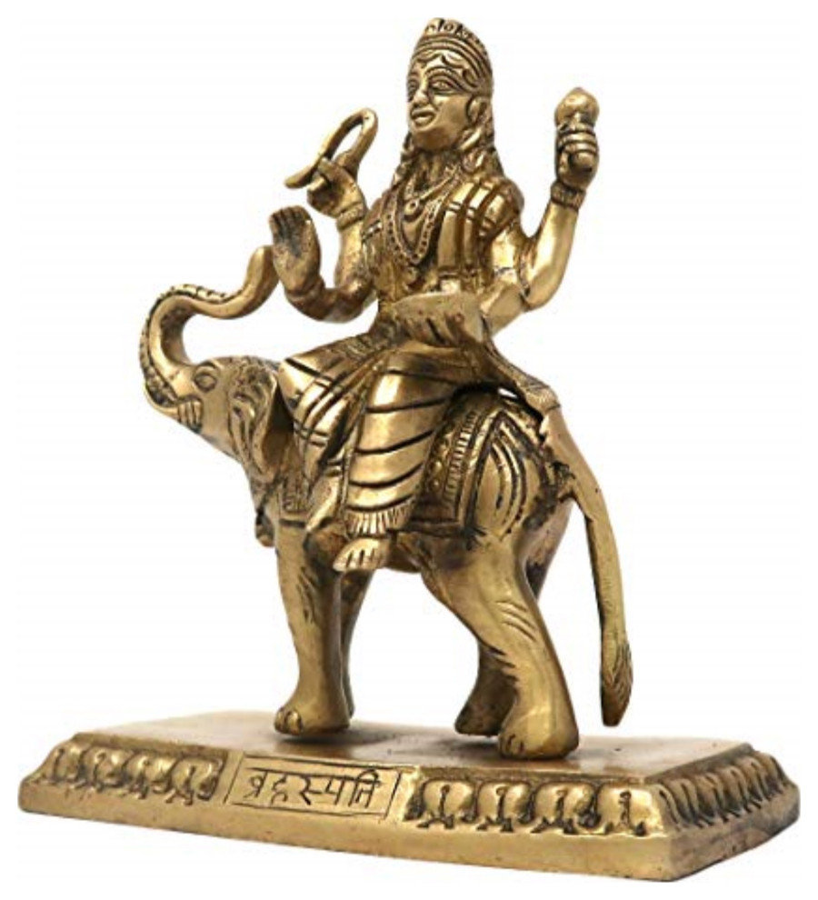 Idol Murti of Deity Brihaspati God Brass Statue Size: 8x6x3" 1.74 Kg ...