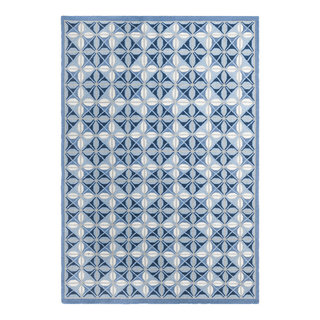 Delphine Hand Knotted Area Rug, Blue, 6' X 9' Rectangle - Contemporary ...
