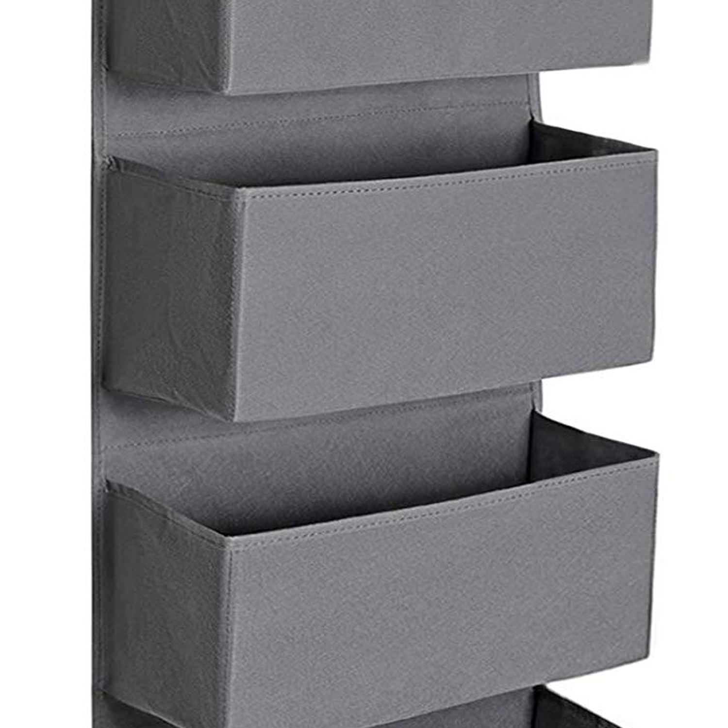 Wooden Frame Wall Hanging Storage Organizer with 4 Compartments, Gray ...