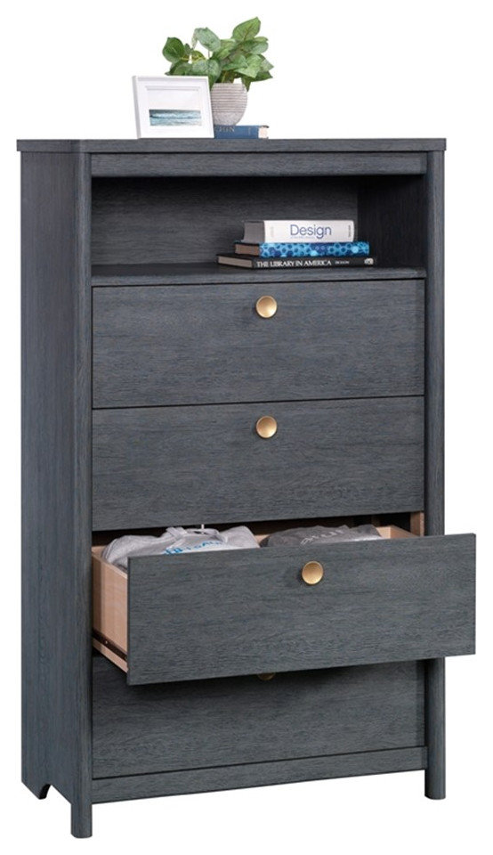Sauder Dover Edge Engineered Wood 4-Drawer Chest in Denim Oak ...