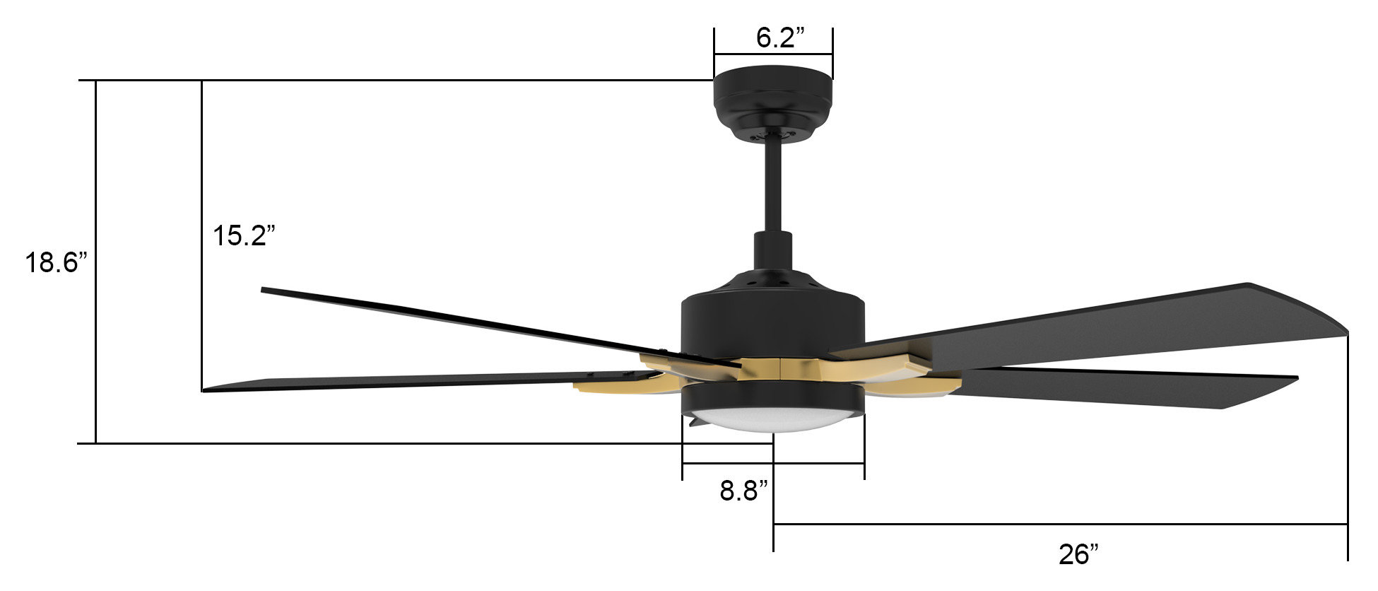 52" Indoor Smart Wifi Ceiling Fan with Dim LED Light and Remote Control ...