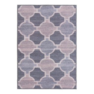 RugSmith Gray Fretwork Modern Geometric Area Rug, 3'x5', 3'x5 ...