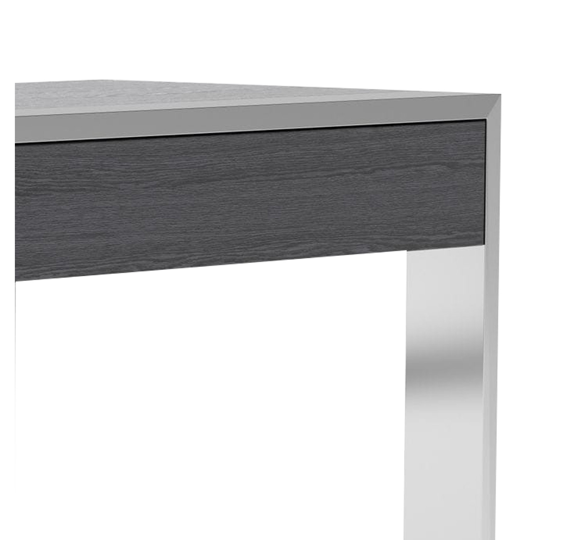 Benzara BM277326 Modern Office Desk, 3 Drawers, Stainless Steel Base ...
