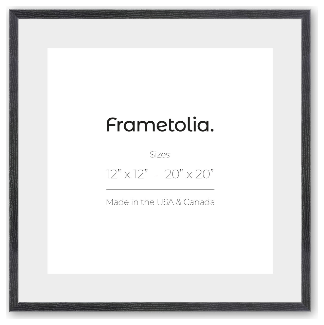 16" x 20" Opaque Black 13/16" Arber Picture/Gallery Frame with Bright ...