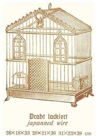 Ornate Brown Bird Cage B, 20" x 30" - Victorian - Prints And Posters ...