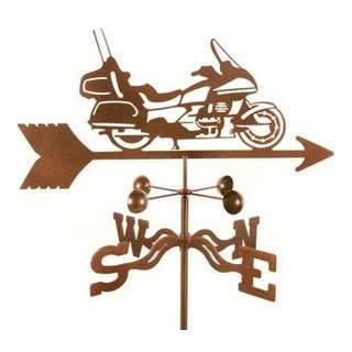 Touring Motorcycle Weathervane With Post Mount - Contemporary - Weather ...
