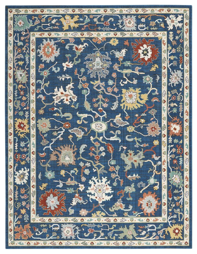Nourison Parisa PSA03 Traditional Denim Rectangle Area Rug, 9'9"x13'9 ...