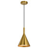 Carson 1-Light Gold Metal Cone Hanging Kitchen Pendant Light - Modern ...