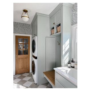 Serene and Green Laundry Room - Transitional - Laundry Room - Chicago ...