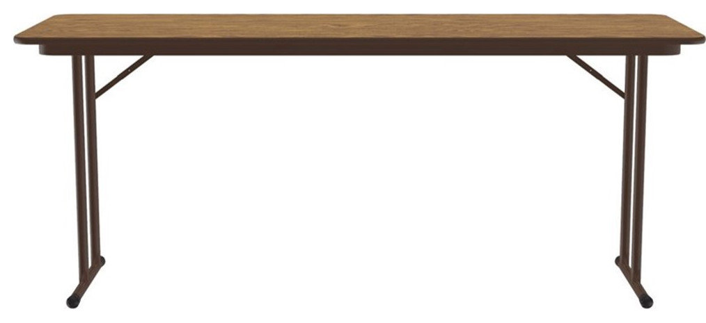 UrbanPro 3/4" Contemporary Metal & Wood Folding Seminar Table in Medium ...