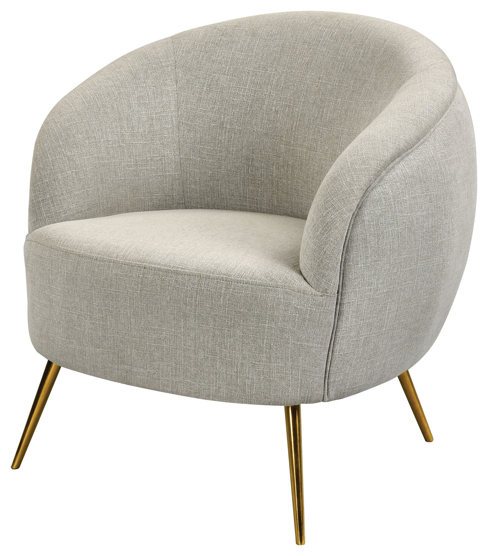 Seeming Chair, Gray Linen/Brass - Midcentury - Armchairs And Accent ...