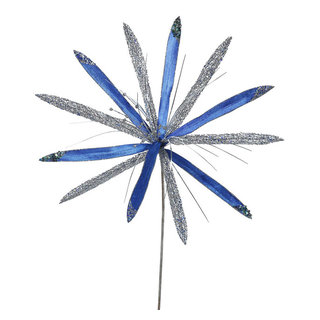 24" Blue Papyrus, 20" Flower 3/Bag - Contemporary - Artificial Flower ...