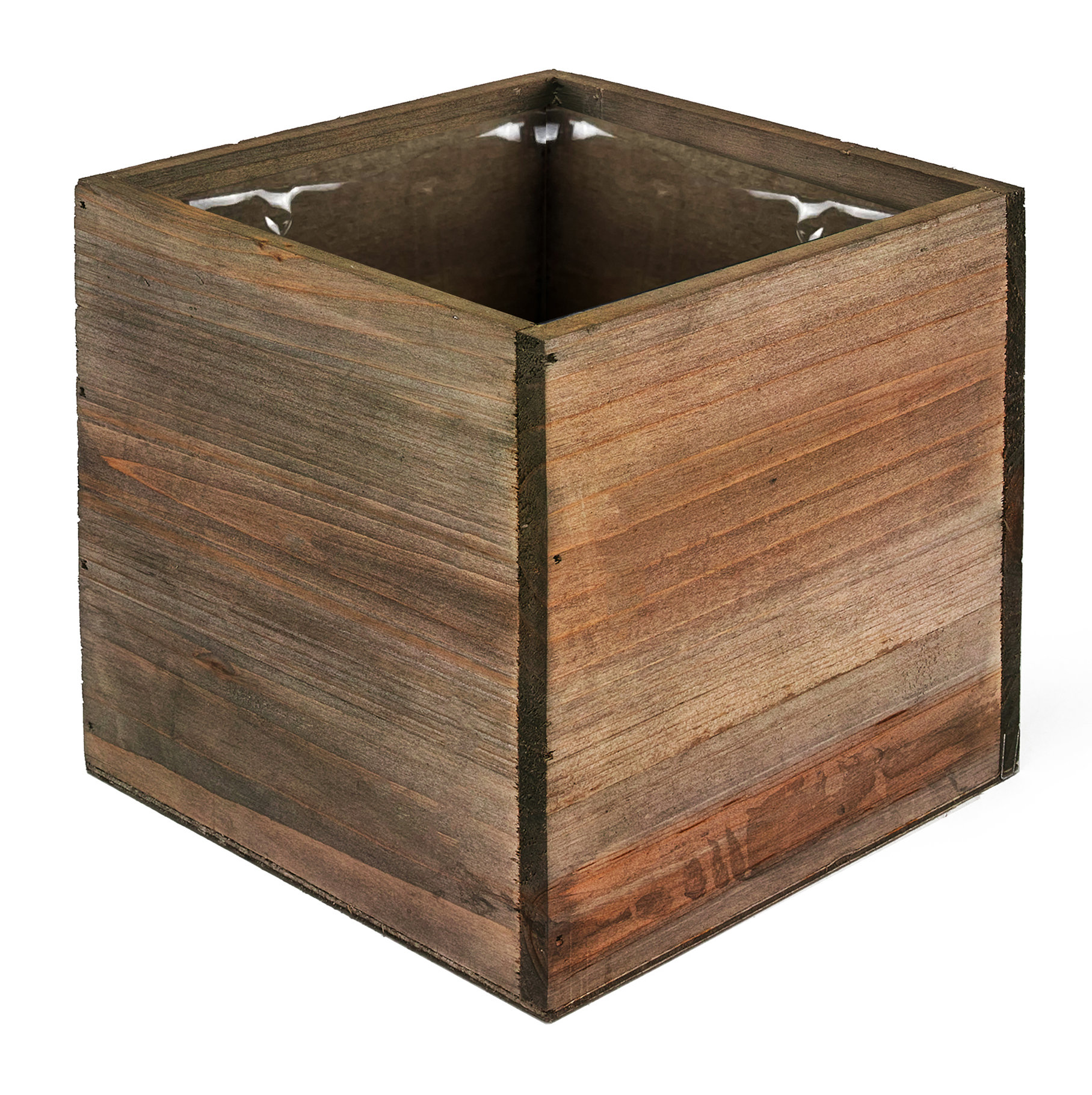 Wooden Cube Planter Box with Removable Plastic Liner (Multiple Sizes ...
