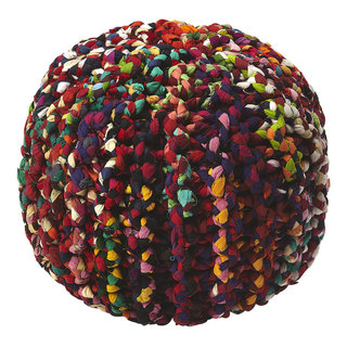 Butler Lulu Multicolor Braided Pouffe - Contemporary - Floor Pillows ...