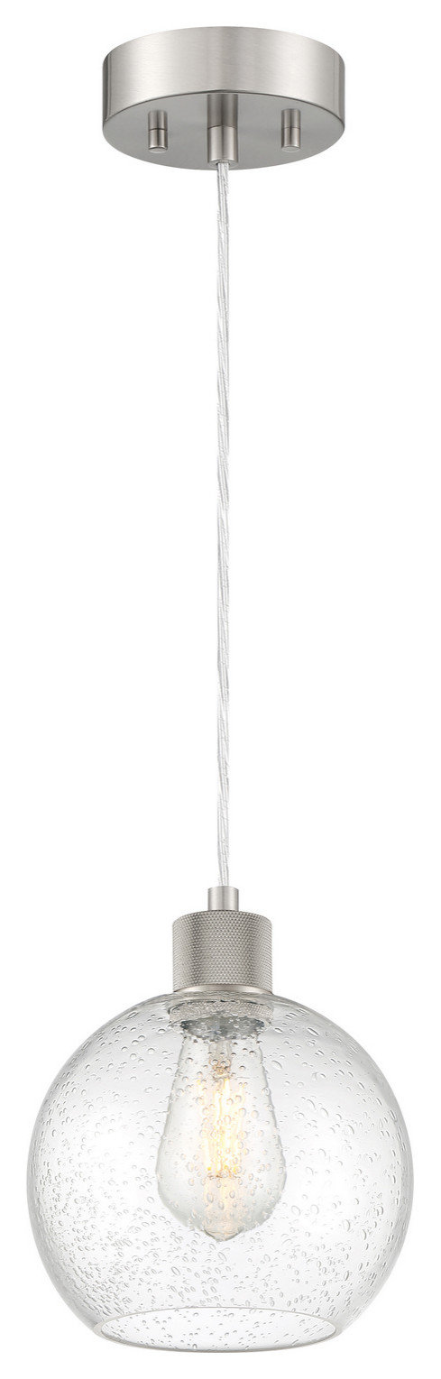 Port Nine Burgundy LED Pendant, Brushed Steel - Transitional - Pendant ...