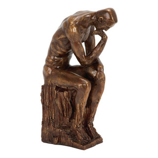 Polystone Frame Thinking Man Sculpture with Stable Base, Brown ...