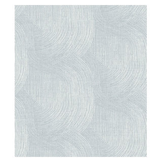 Folly Light Blue Zen Swirls Wallpaper, Swatch - Wallpaper - by Brewster ...