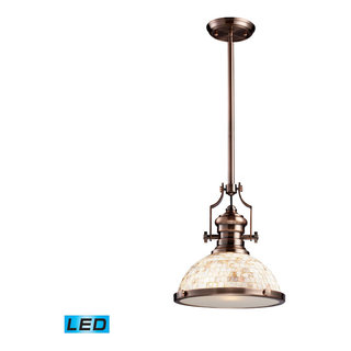ELK Lighting Chadwick 1-Light LED Pendant Antique Copper and Cappa ...