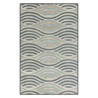 Surya Universal 2'x3' Hand Tufted Wool Rug, Gray and Blue, 2' x 3 ...