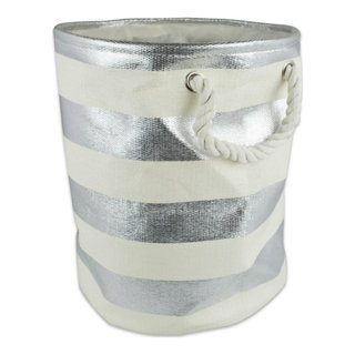Paper Bin Stripe Silver Round Large 20x15"x15", 15DIAx20H ...