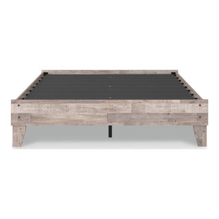 Neilsville Whitewash Platform Bed, Queen - Rustic - Platform Beds - by ...