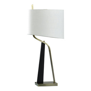 StyleCraft Mid Century Modern Table Lamp With Matte Black Finish ...
