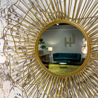 Alpha Flower Mirror, Gold - Contemporary - Wall Mirrors - by LH Imports ...