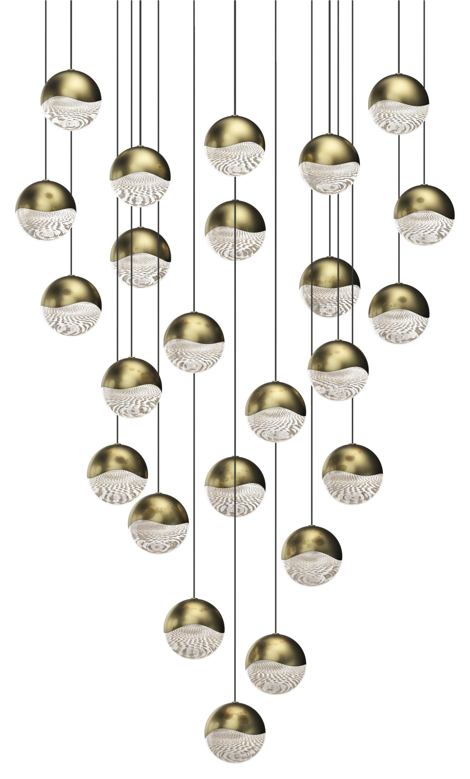 Grapes 24-Light RoundLED Pendant, Brass, Large - Contemporary - Pendant ...
