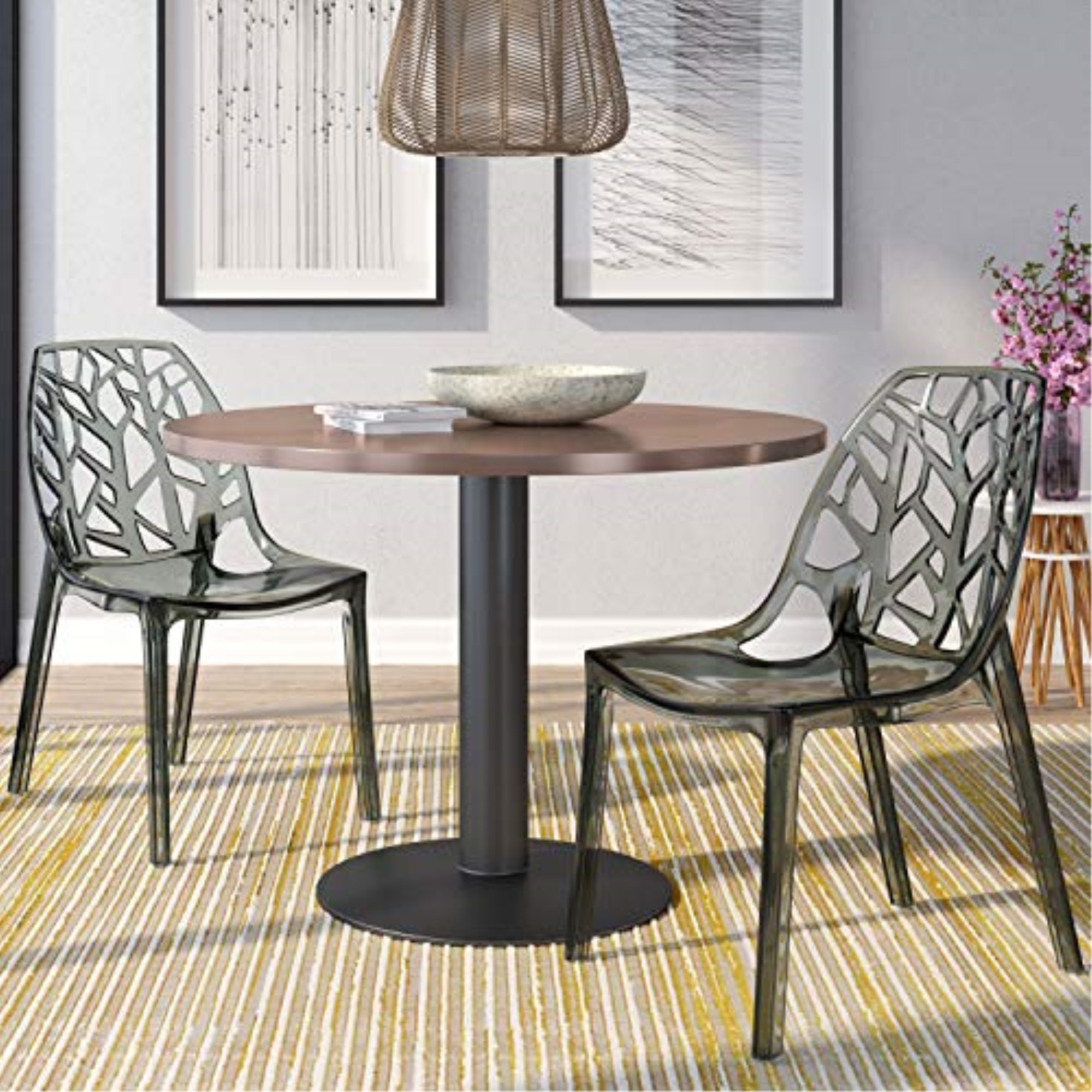 LeisureMod Modern Cornelia Dining Chair, Set of 2 - Contemporary ...