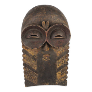 Lobi Tradition African Wood Mask - Tropical - Wall Sculptures - by ...