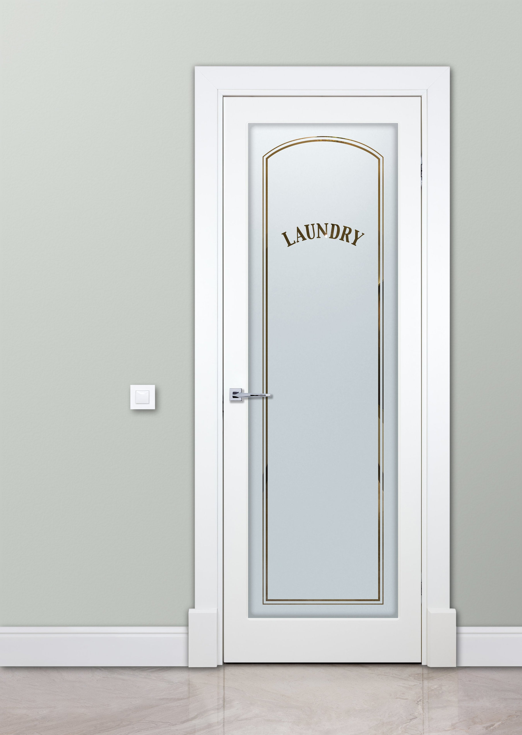 Laundry Room Doors - Classic Arched Capitals Frosted Glass Design - 28 ...